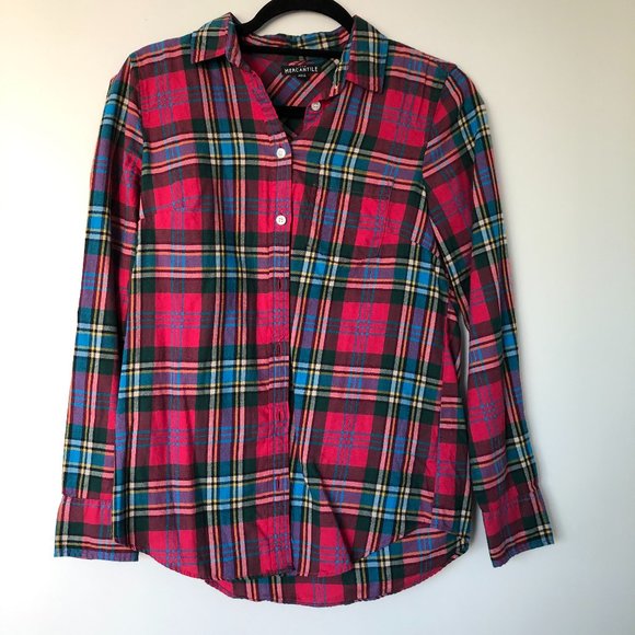 J. Crew Factory | Tops | Multi Colored Checkered Plaid Shirt | Poshmark